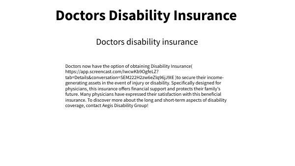 Doctors Disability Insurance
