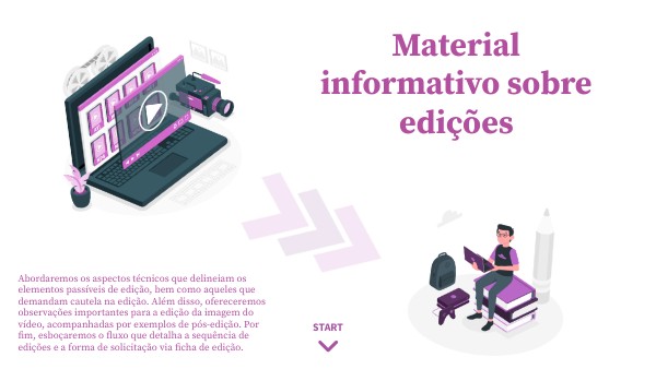 Material informativo sobre edições