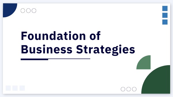 Foundation of Business Strategies