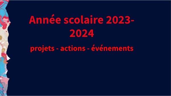 Présentation année scolaire 2023-2024 | Genially