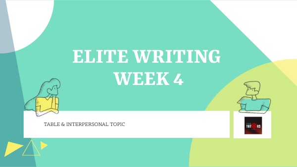 ELITE WRITING WEEK 4 | Genially