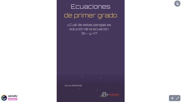 Ecuaciones de primer grado | Genially