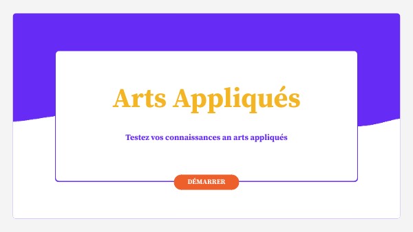 Quiz arts appliqués LV | Genially