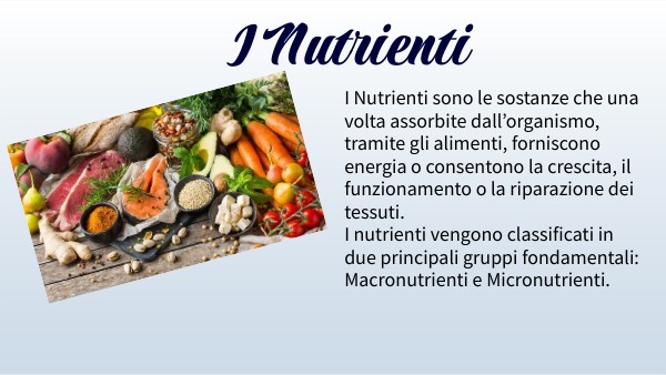 I Nutrienti | Genially