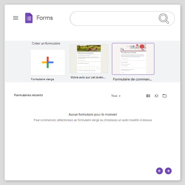 Navigation dans l'interface de Google Forms