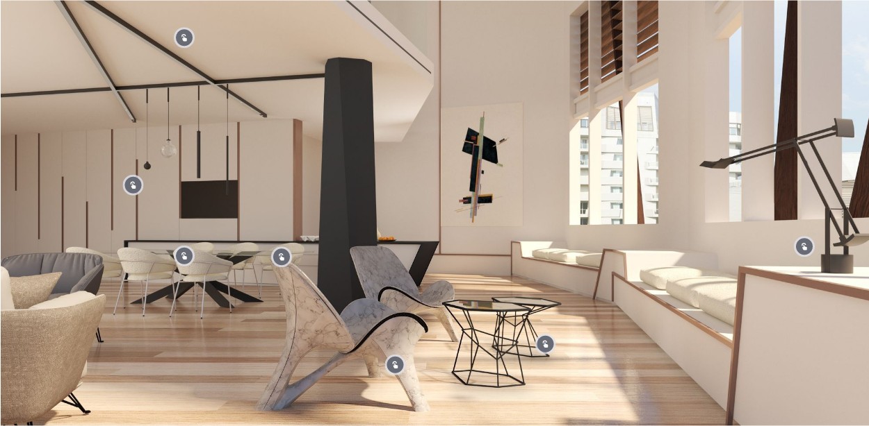 Granatiero Design Studio Libeskind Penthouse Citylife Interior Lounge