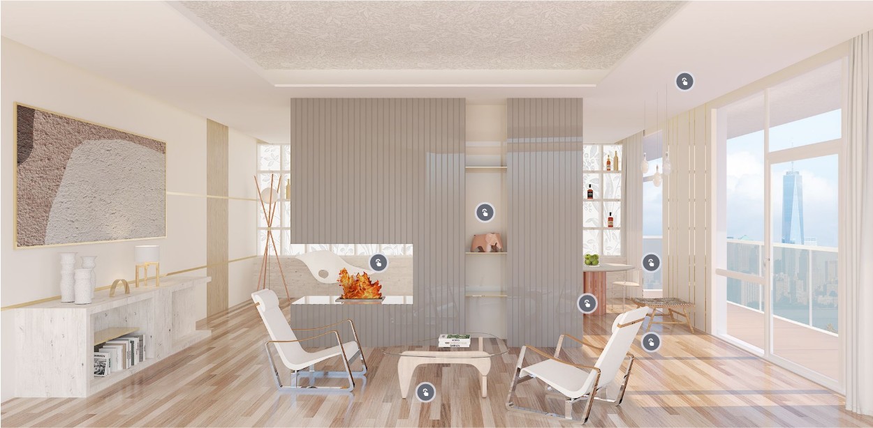 Granatiero Design Studio Penthouse Manhattan Interior Living