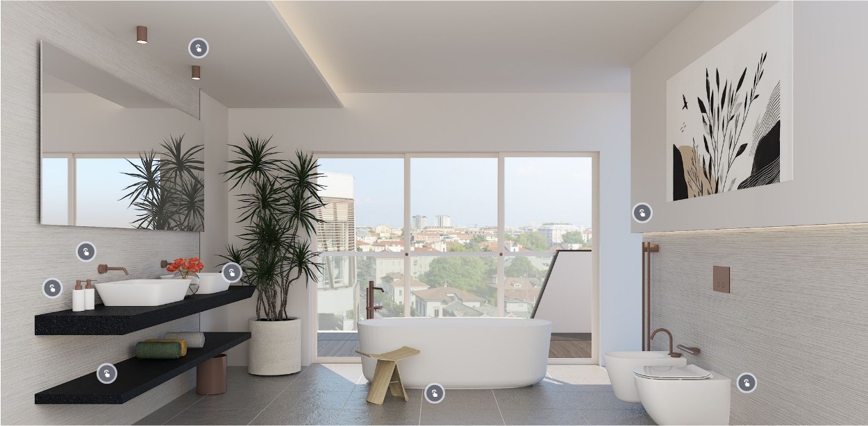 Granatiero Design Studio Libeskind Penthouse Citylife Bathroom