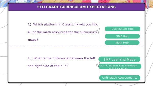 5th Grade Curriculum Expectations
