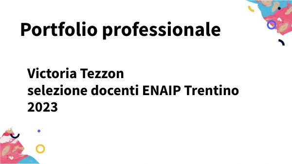 Portfolio professionale Victoria Tezzon