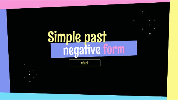 Simple past negative form