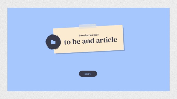 to be and article | Genially