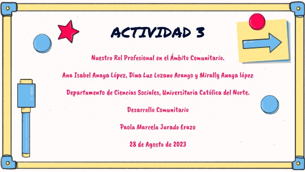 NUESTRO ROL PROFESIONAL EN EL ÁMBITO COMUNITARIO | Genially