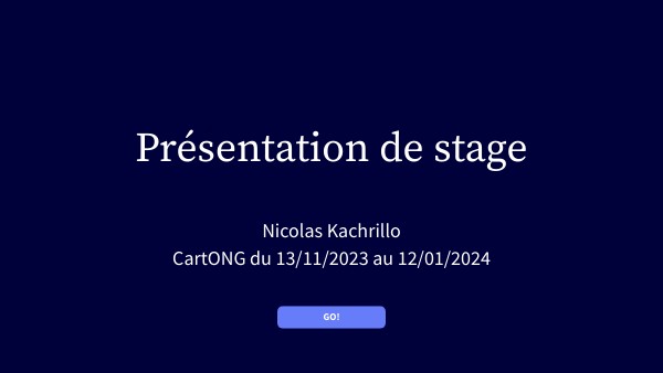 PRESENTATION DE STAGE