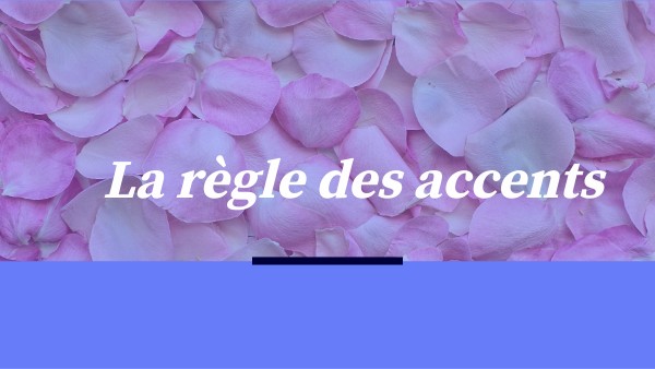 La règle des accents | Genially