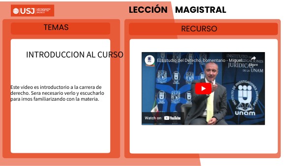 (PLUS )LECCIÓN MAGISTRAL INTRODUCCIÓN AL ESTUDIO DEL DERECHO | Genially