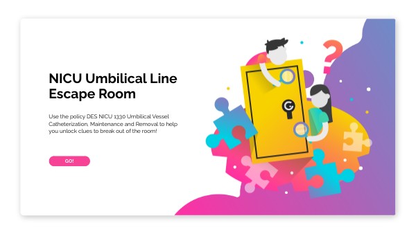 NICU Umbilical Lines Escape Room | Genially