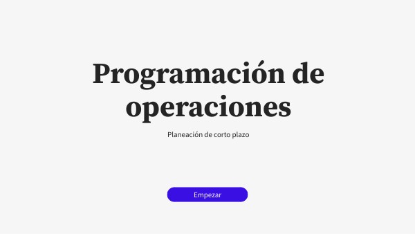 Programación de operaciones