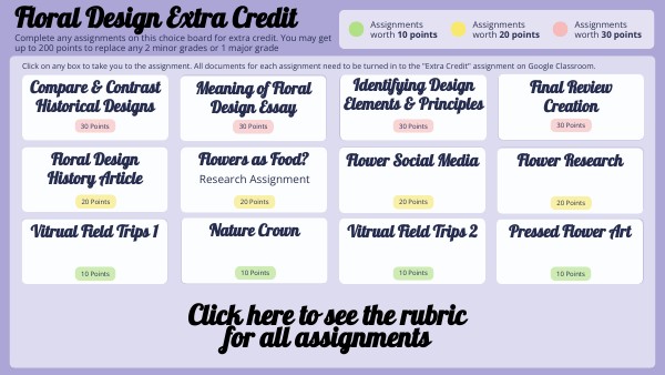 Floral Design Extra Credit