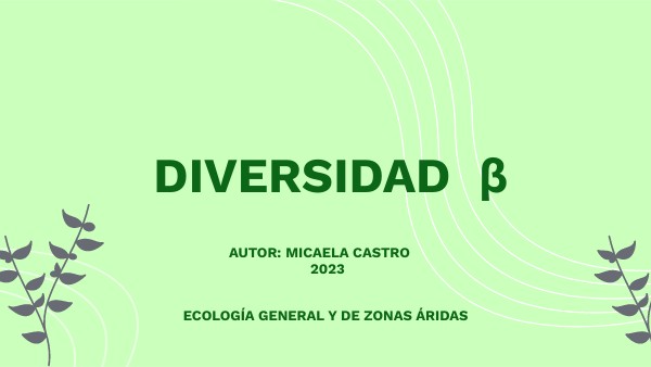 DIVERSIDAD BETA | Genially