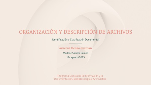 Identificación y Clasificación Documental