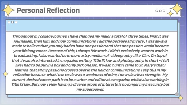 Personal Reflection & Analysis