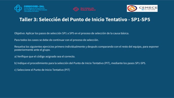 Taller 3- Selección del Punto de Inicio Tentativo: SP1-SP5 | Genially
