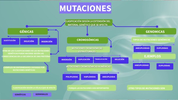 mapa de tipos de mutaciones | Genially