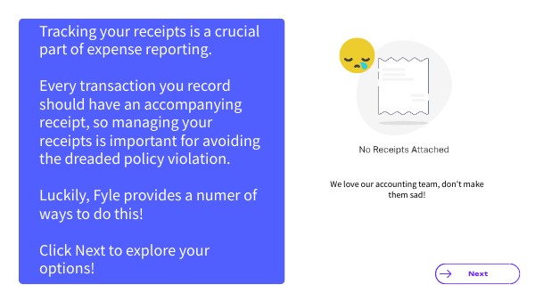 Receipt tracking with Fyle