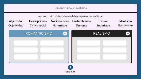 Romanticismo vs realismo | Genially