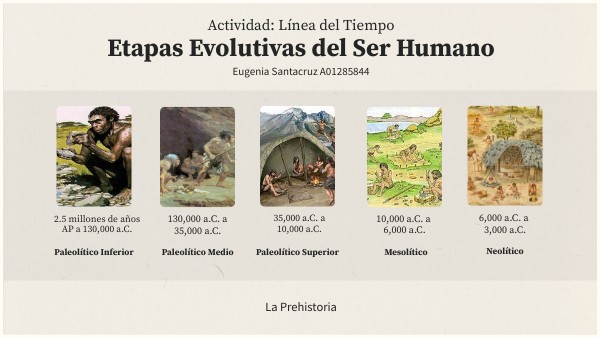 Actividad. Línea del tiempo etapas evolutivas del ser humano | Genially