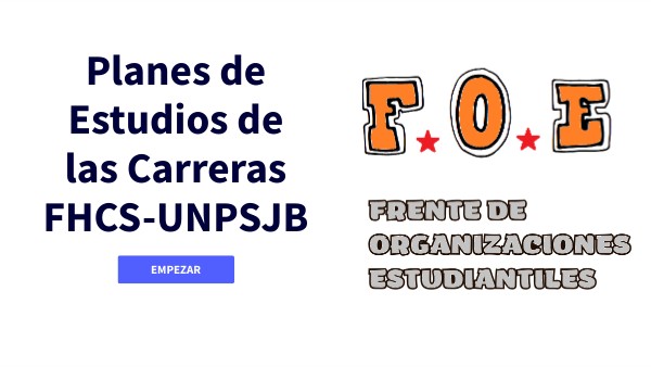 Planes de Estudio FHCS