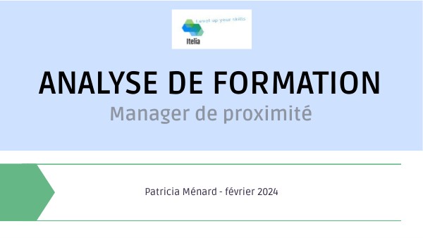 Analyse de la formation "manager de proximité" | Genially