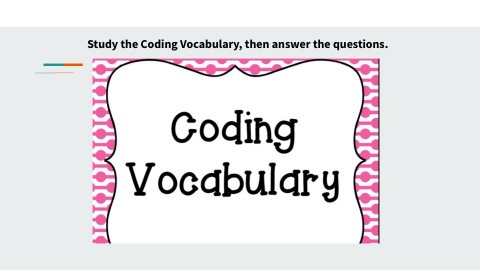 STUDY GUIDE Coding Vocabulary