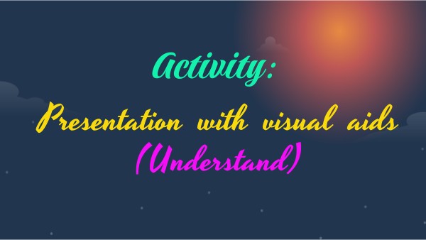 Presentation with visual aids
