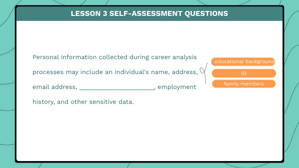 Lesson 3 Self-Assessment Questions | Genially