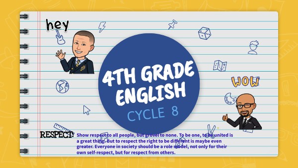 4th grade cycle 8 english | Genially