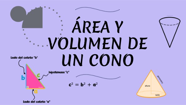 área y volumen de un cono | Genially