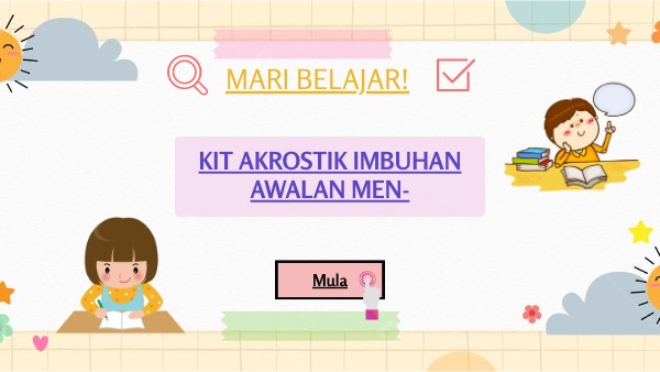 KIT AKROSTIK IMBUHAN AWALAN MEN- | Genially