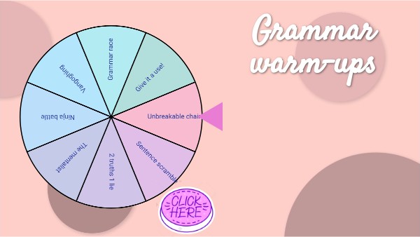 Grammar warm-up activities | Genially