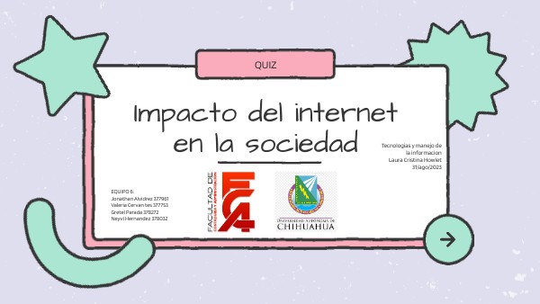 Importancia del internet en la sociedad Eq. 6 | Genially