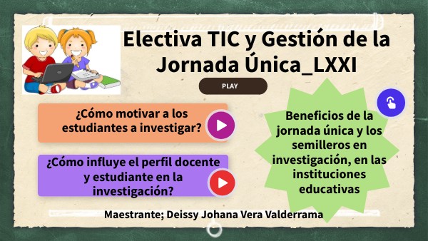 Electiva TIC y Gestión de la Jornada Única_LXXI | Genially