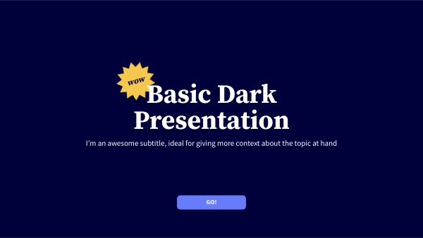 BASIC DARK PRESENTATION | Genially