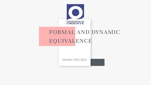 Formal and Dynamic Equivalence | Genially