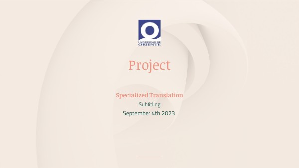 PROJECT SPECIALIZED TRANSLATION I | Genially