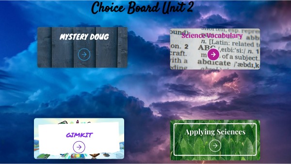 CHOICE BOARD Science Unit 2 | Genially