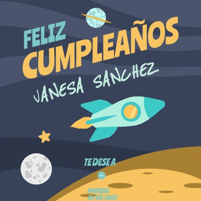 TARJETA INTERACTIVA CUMPLEAÑOS ESPACIAL