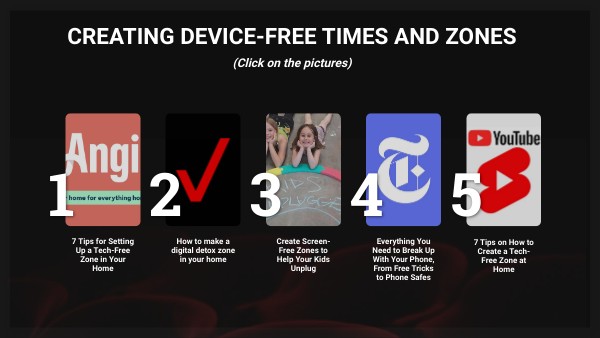 Creating device-free times and zones