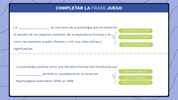 COMPLETA LA FRASE DEL JUEGO | Genially