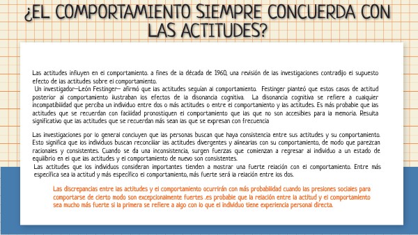 Comportamiento y actitud